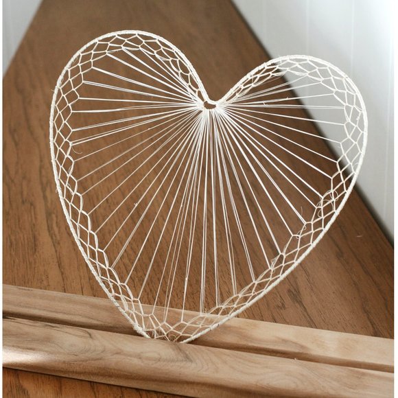 Vintage | Accents | Naturally Woven Vintage Raffia Heart ...